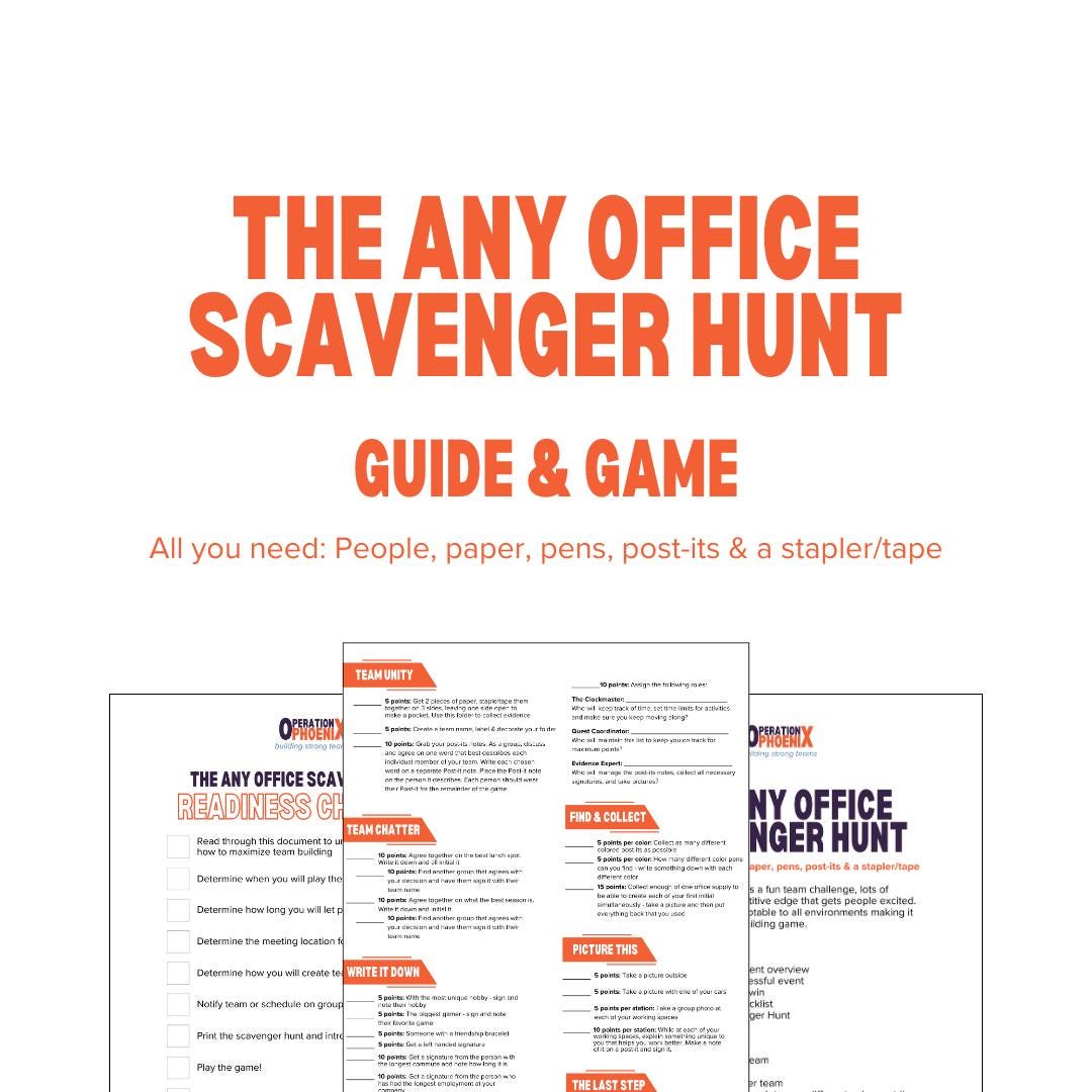The Any Office Scavenger Hunt for Team Building | Team Scavenger Hunt ...