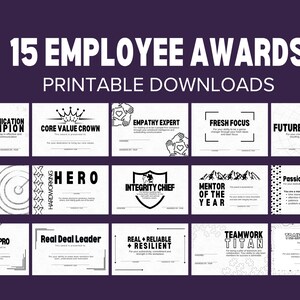 15 Employee Appreciation Awards | 2 Designs per Award | Employee Awards ...