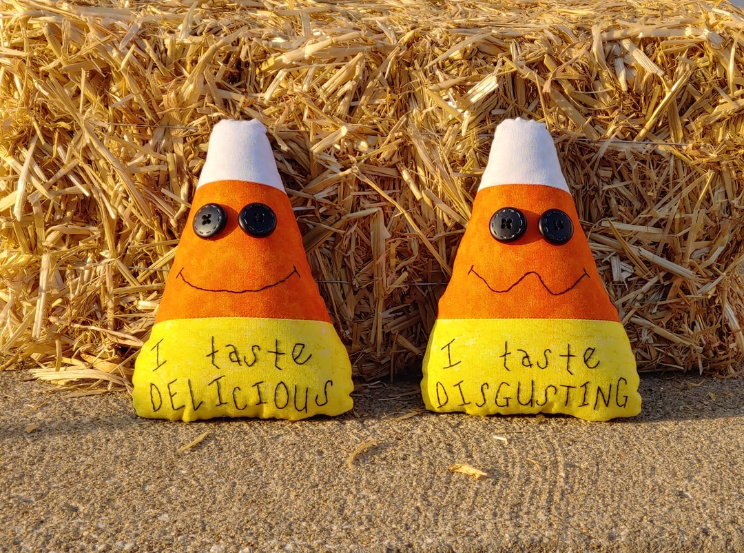 Hand Stitched Candy Corn Tuck Pillow, Halloween, Trick or Treat, Candy ...