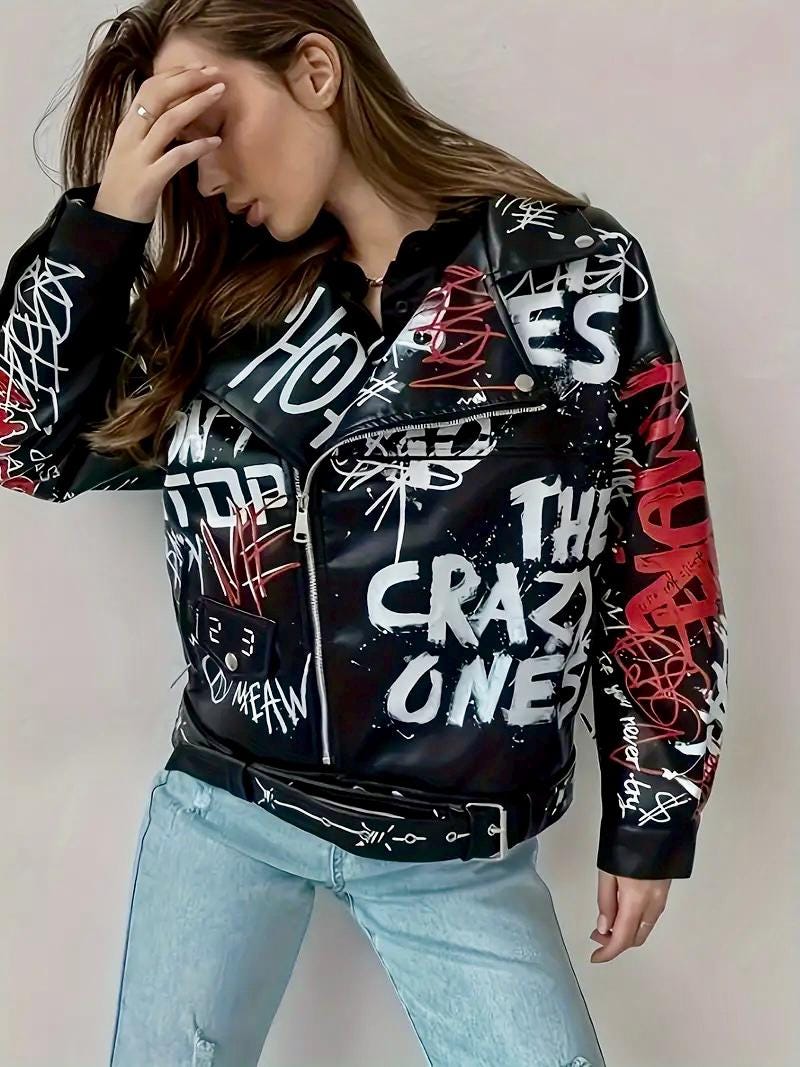 Custom Women Leather Jacket, Printed Leather Jacket for Women,custom ...