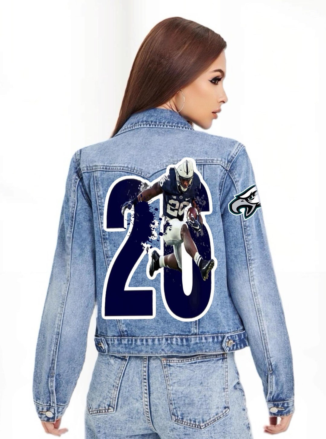 Custom Women Denim Jacket,logos,text, Custom Printed Jacket ...