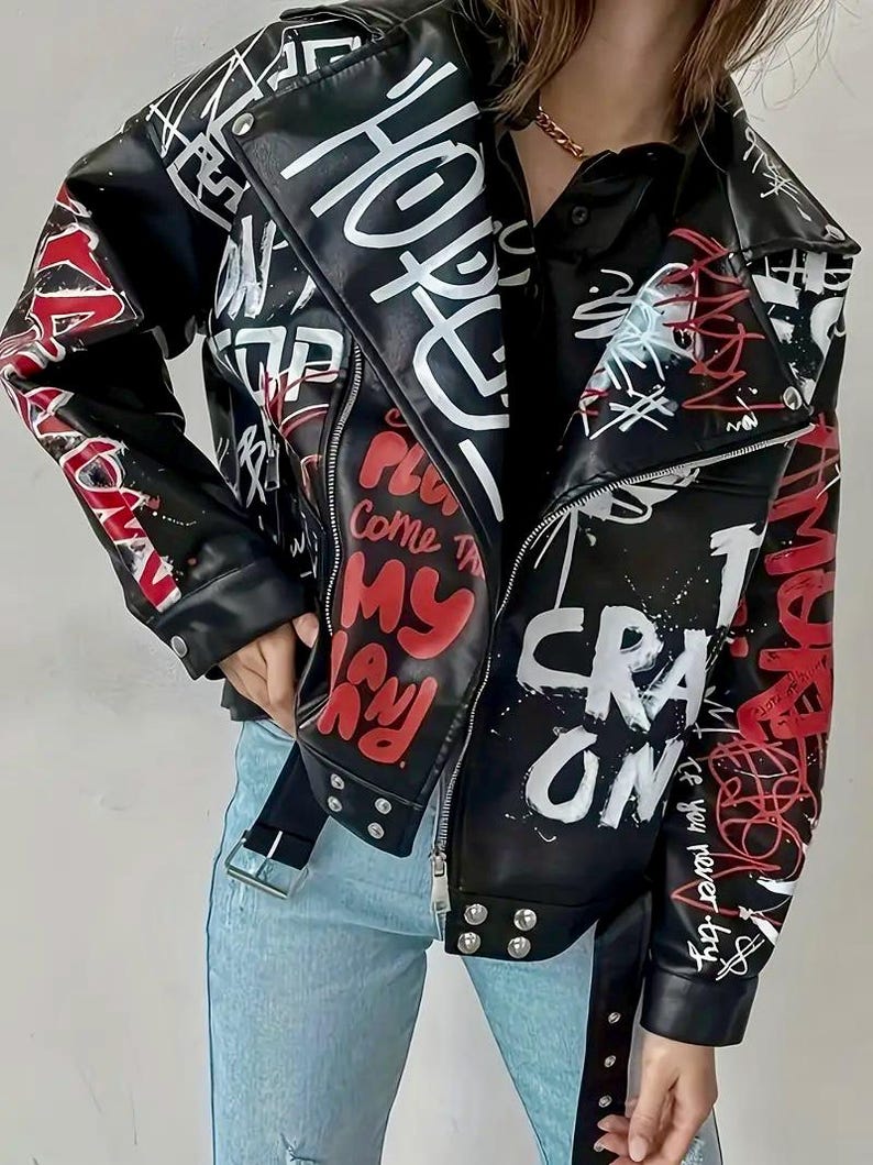 Custom Women Leather Jacket, Printed Leather Jacket for Women,custom ...