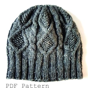 Knitting Pattern - Fisherman Cable Beanie, Instant Download PDF ...