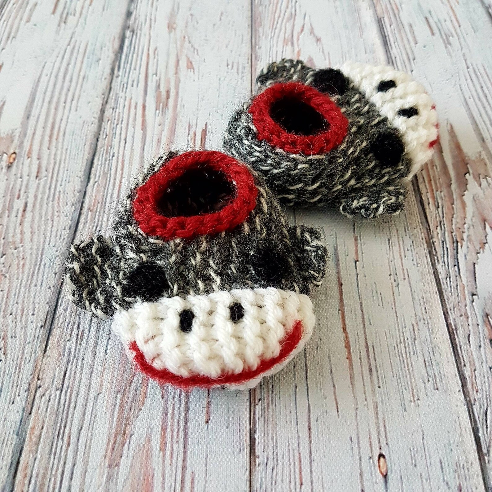 Wool Baby Sock Monkey Slippers Wool Baby Slippers Crib - Etsy