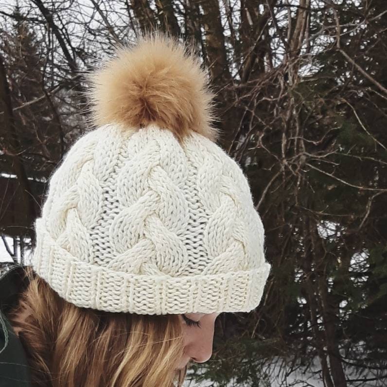 Knitting Pattern - Chunky Braided Cable Beanie, Instant Download PDF ...