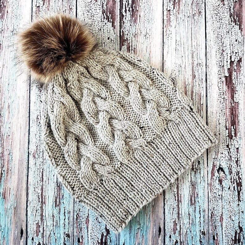 Knitting Pattern - Braided Cable Beanie, Instant Download PDF ...