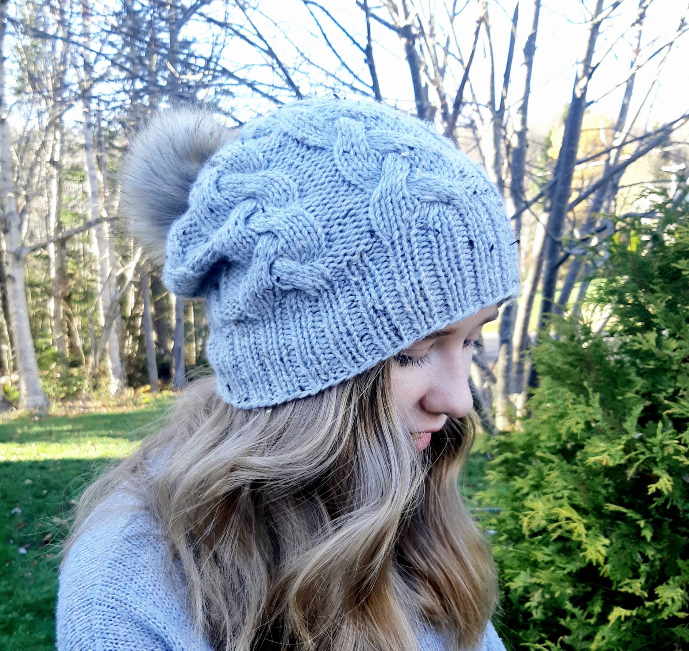 Knitting Pattern - Braided Cable Beanie, Instant Download PDF ...