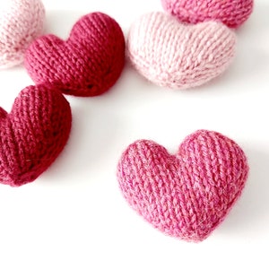 Knitting Pattern - Little Wool Heart Decorations, How to Knit 3 ...