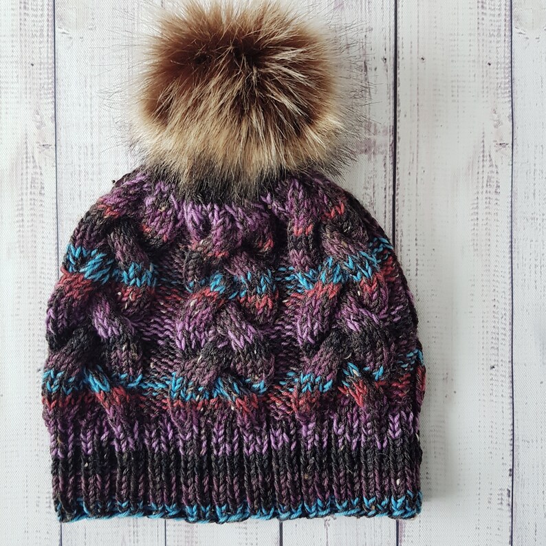 Knitting Pattern - Braided Cable Beanie, Instant Download PDF ...