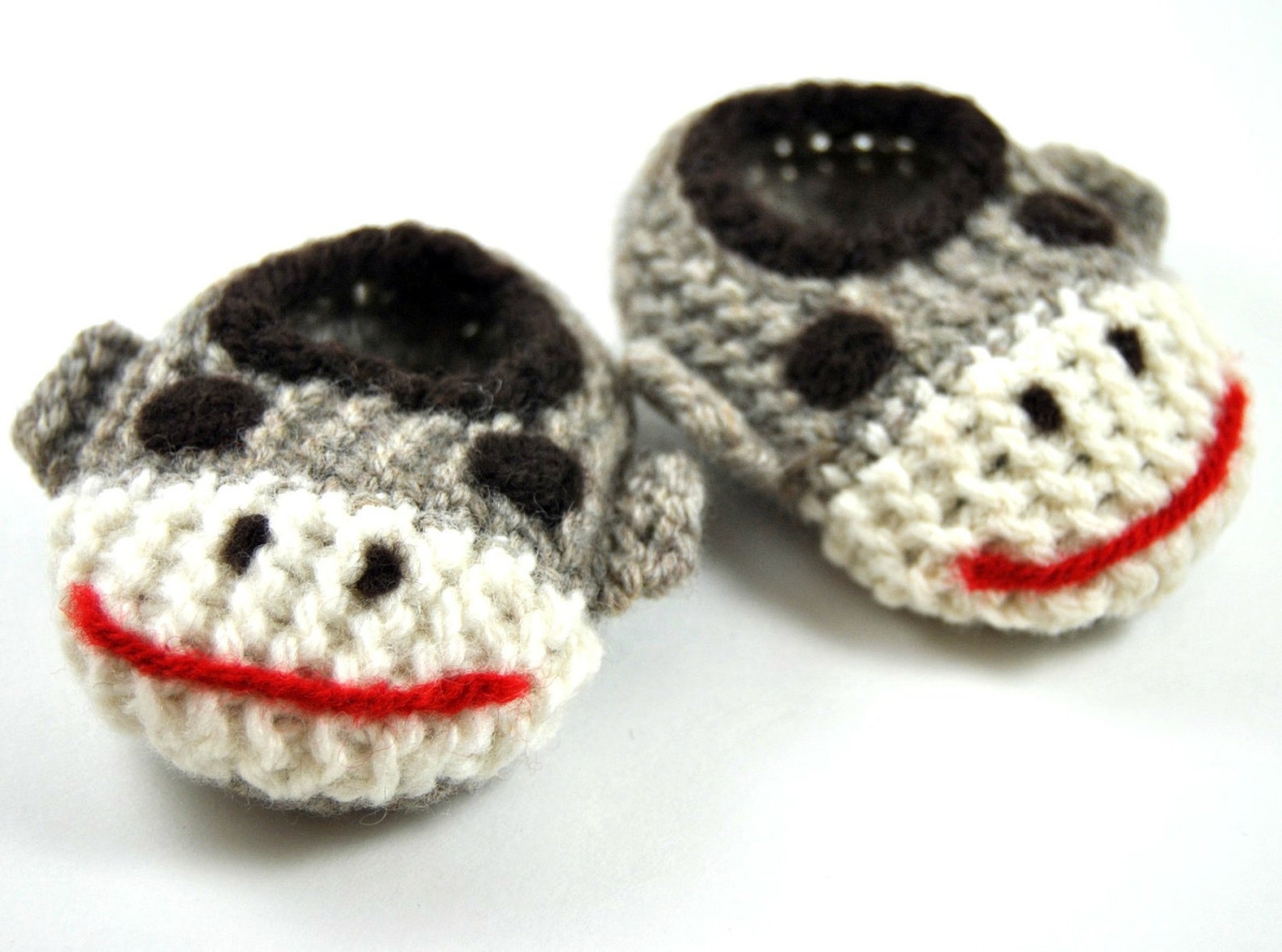 Wool Baby Sock Monkey Slippers Wool Baby Slippers Crib - Etsy Canada