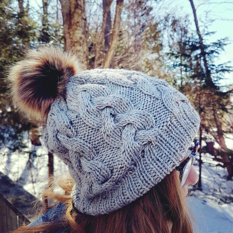Knitting Pattern - Braided Cable Beanie, Instant Download PDF ...