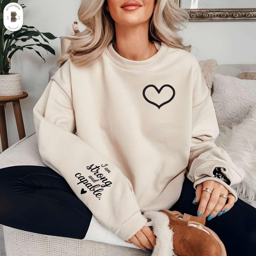 Positive Affirmation Heart Mental Health Awareness Sweatshirt ...