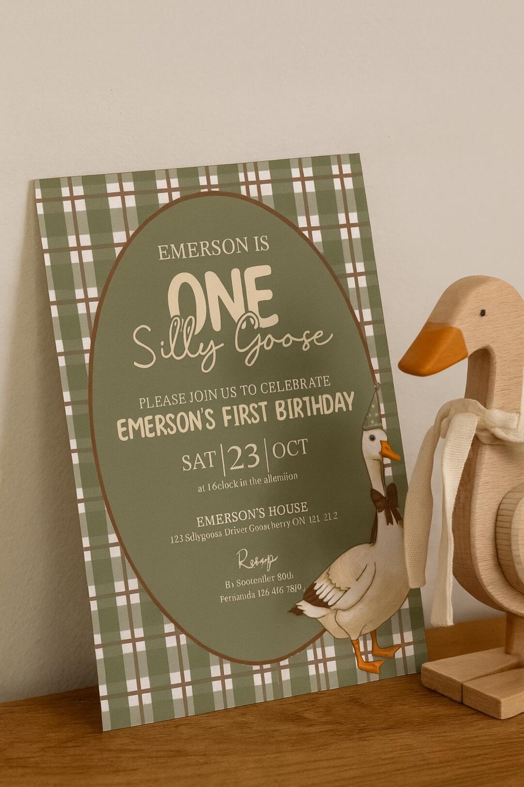 Editable One Silly Goose First Birthday Invitation | Printable Template ...