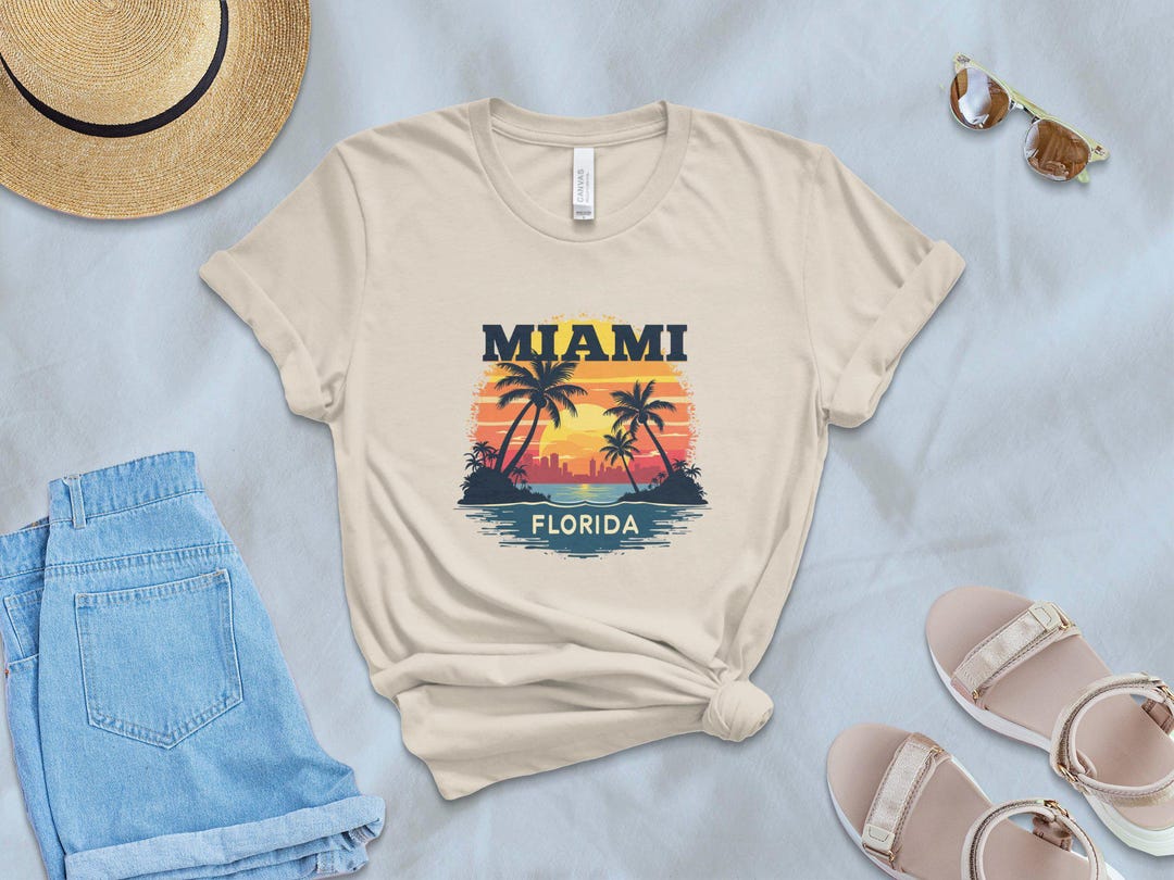 Miami Florida Beach Town Vibes Sweatshirt & T-shirt Retro Coastal ...