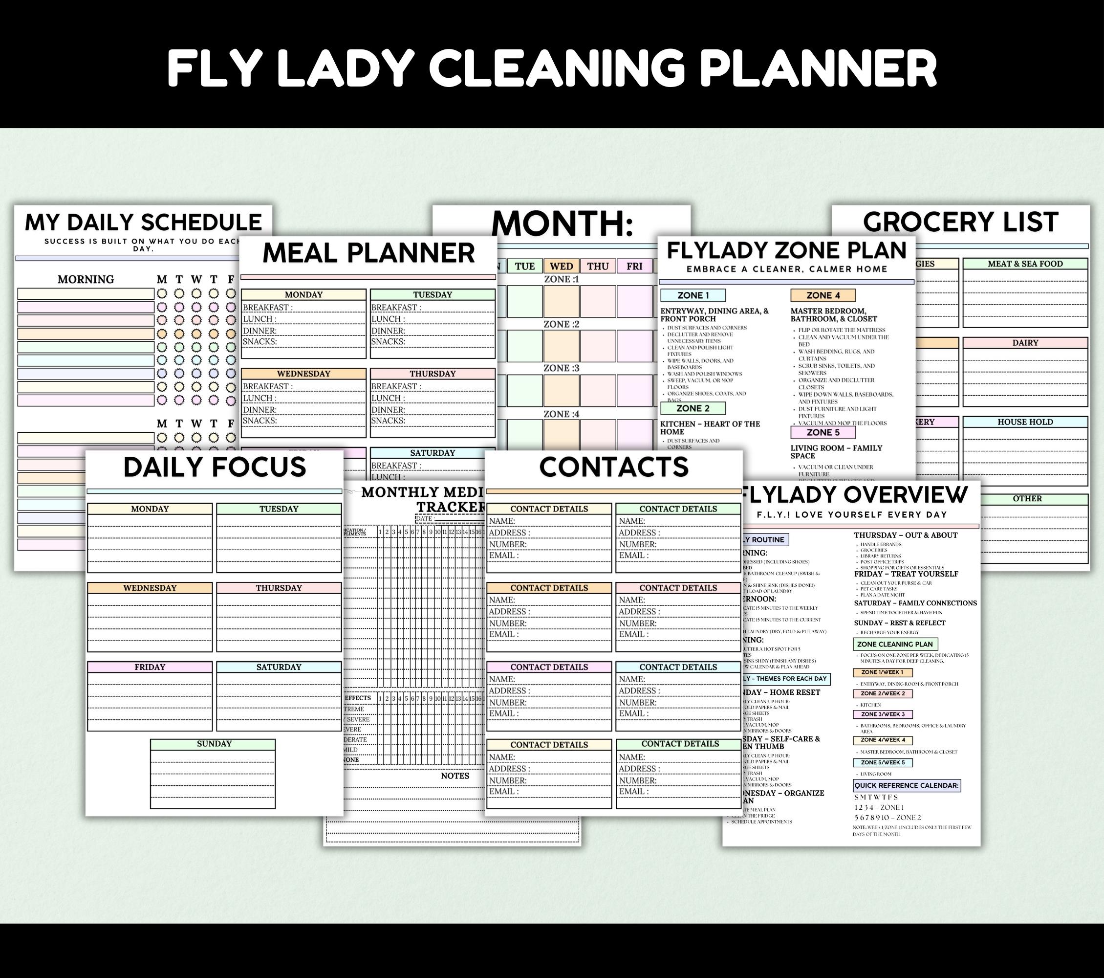 Flylady Cleaning Planner Editable, Control Journal Printable, Cleaning ...