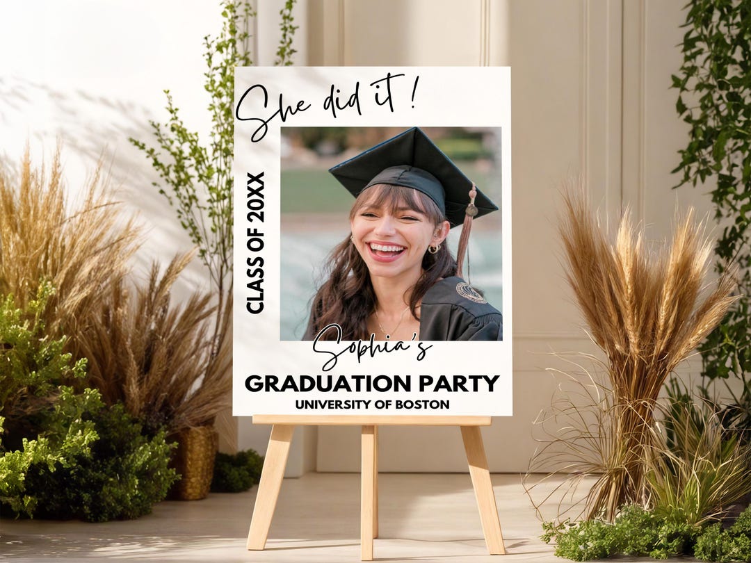 Editable Graduation Party Welcome Sign Template, Photo Graduation ...