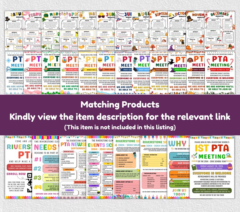 Editable PTO PTA Meeting Flyer Bundle, School Recruitment, Meeting ...