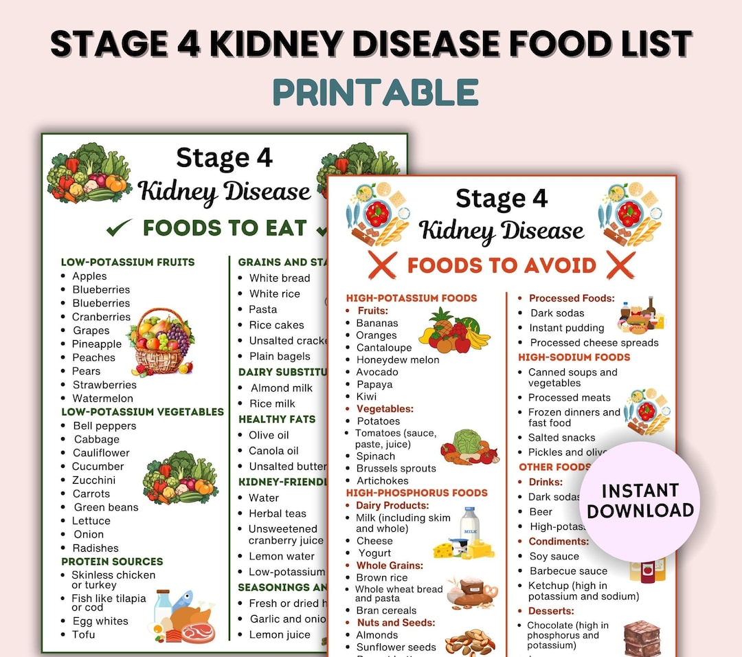 Kidney Disease Stage 4 Diet Meal Chart, Kidney Friendly Meal Ideas ...