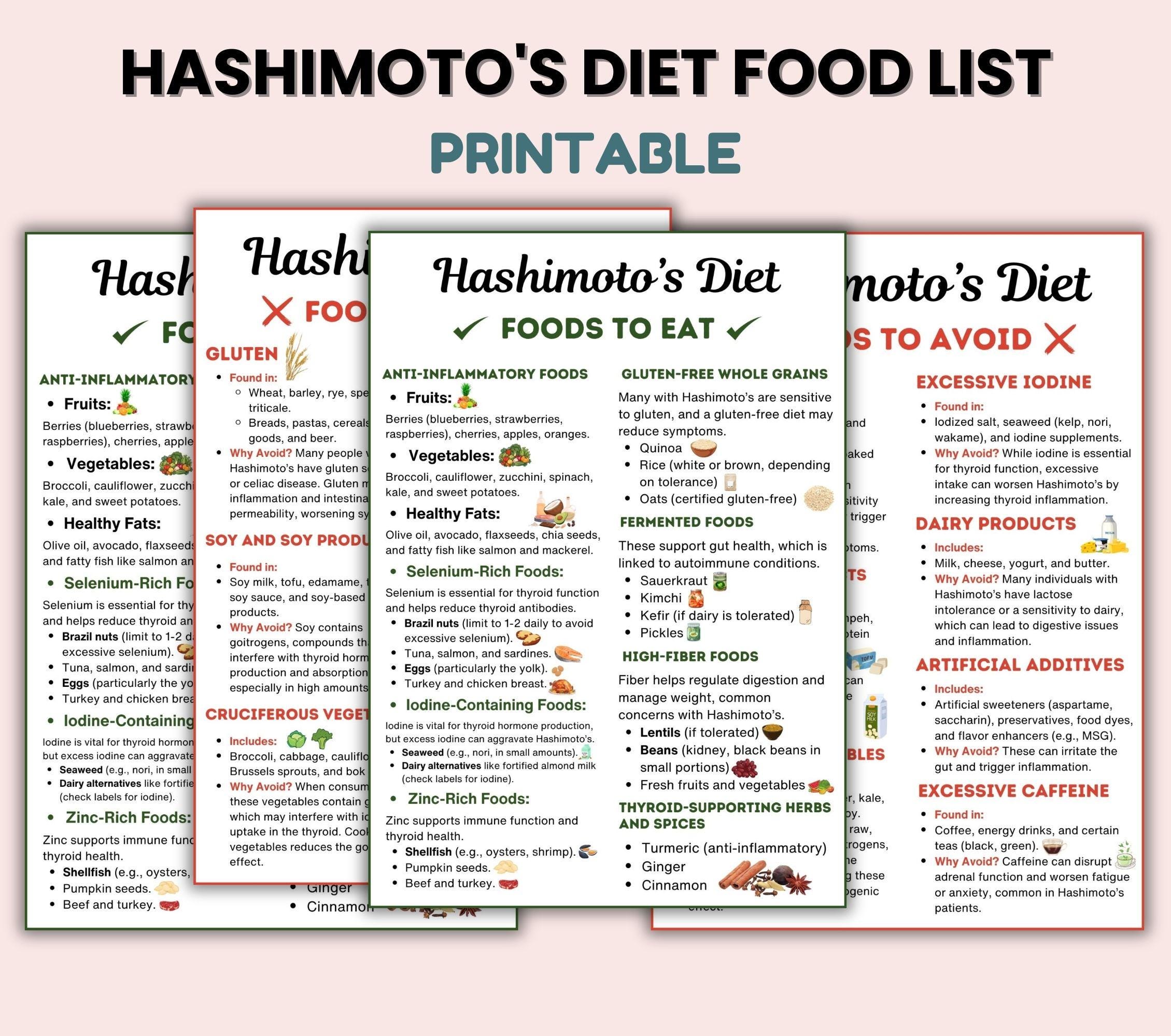 Hashimoto's Diet Food List, Thyroid Diet Meal Plan, Thyroiditis Health ...