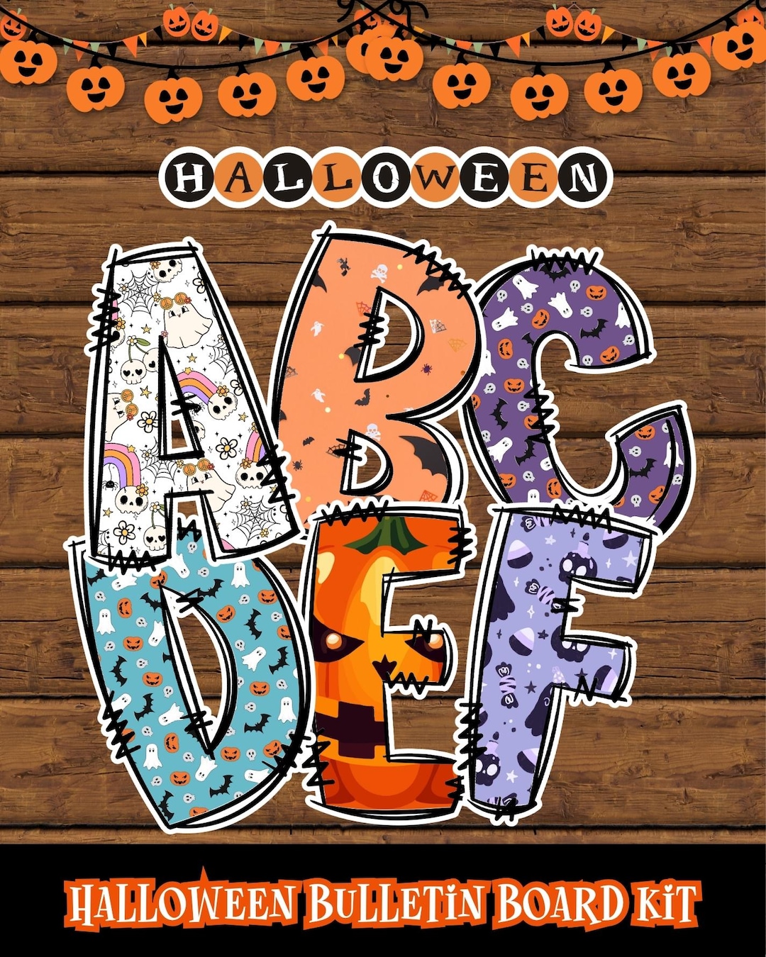 Halloween Bulletin Board Kit, Cutesy Halloween Decor, Bulletin Board ...