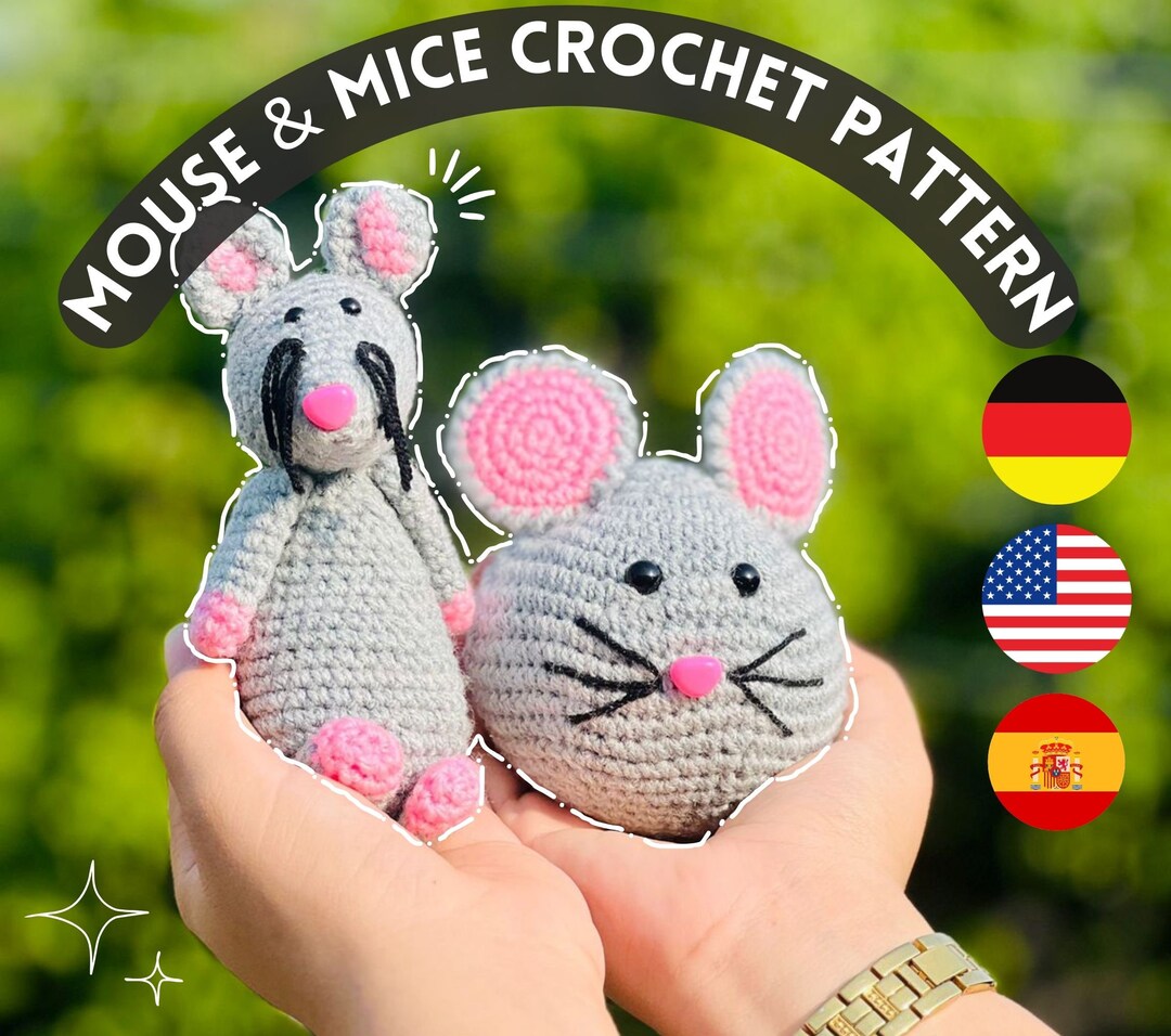 Mouse Crochet Pattern, Mice Pattern, Amigurumi Pattern, Crocheted Mouse ...