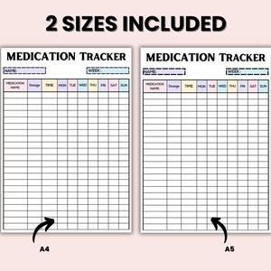 Weekly Medication Tracker, Morning Afternoon Evening, Supplement Log ...