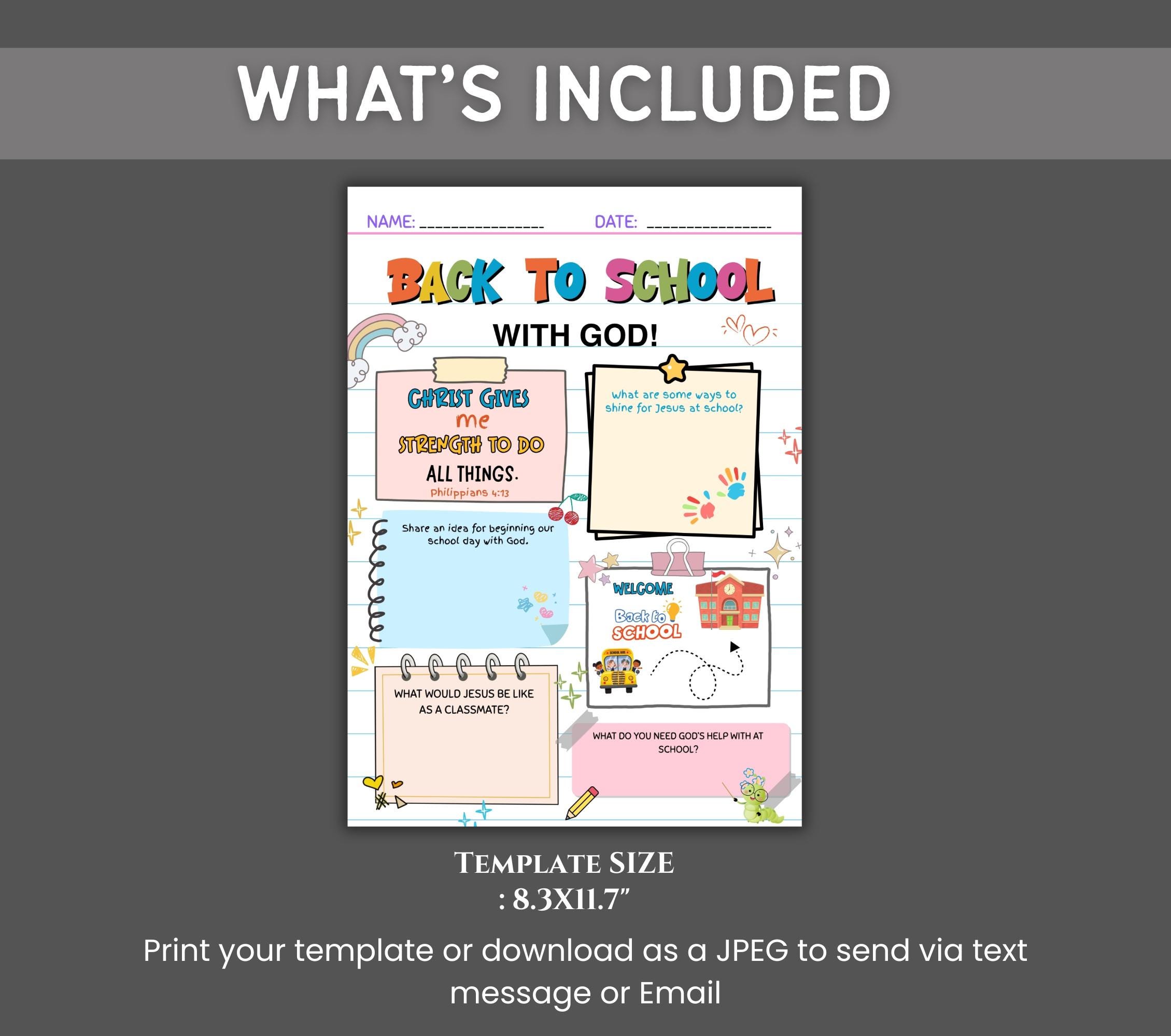 Christian Back to School With God Worksheet Printable, Back to School ...