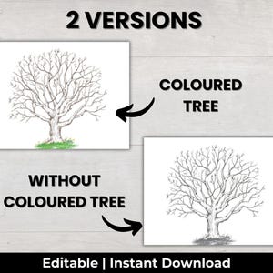 Editable Fingerprint Tree Wedding Decoration Template, Birthday Party ...