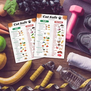Cat Food Guide, Printable Safe Cat Food Cats to Eat, Cat Dietary Chart ...