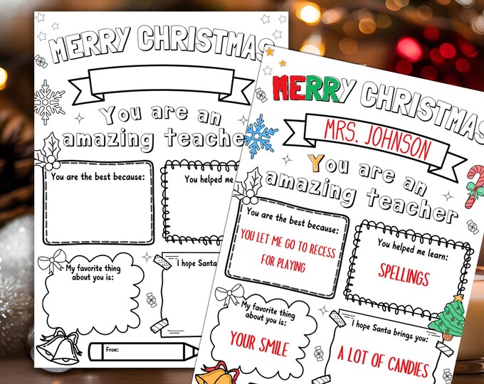 All About My Teacher Christmas, Teacher Christmas Gifts, Christmas ...