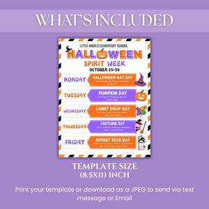 Editable Halloween School Spirit Week Flyer Template, Halloween Themed ...