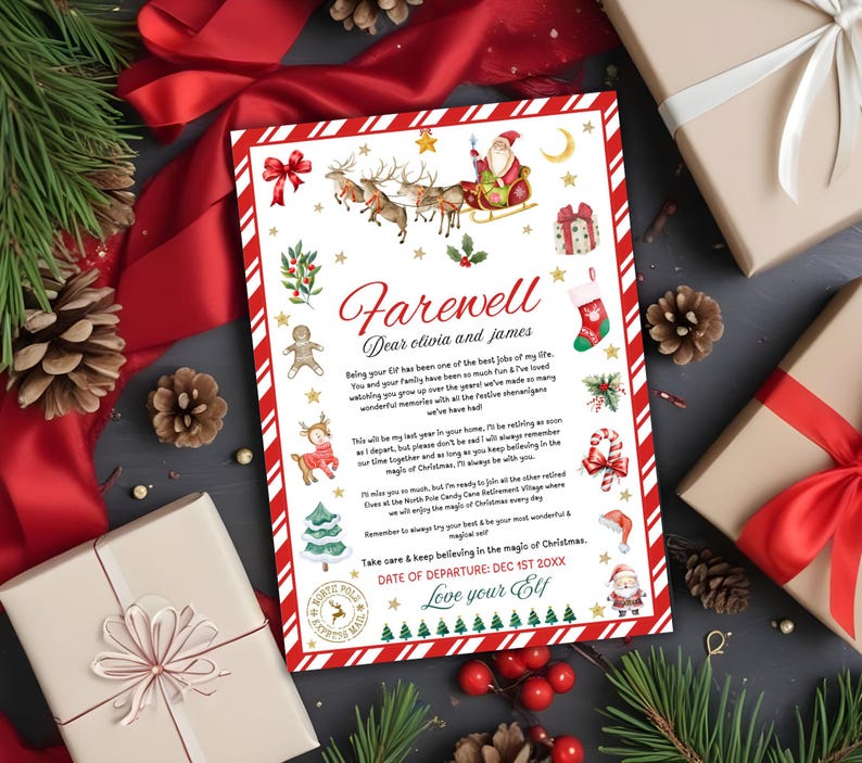Editable Elf Retirement Letter, Goodbye to Retiring Elf Letter, Elf ...