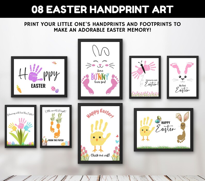 Easter Handprint Footprint Bundle Craft Printable, Easter Handprint Art ...