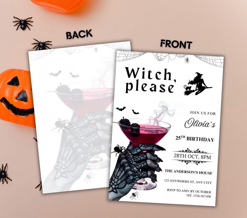 Witch Please Invite, Halloween Girls Night Invitation, Witch Birthday ...