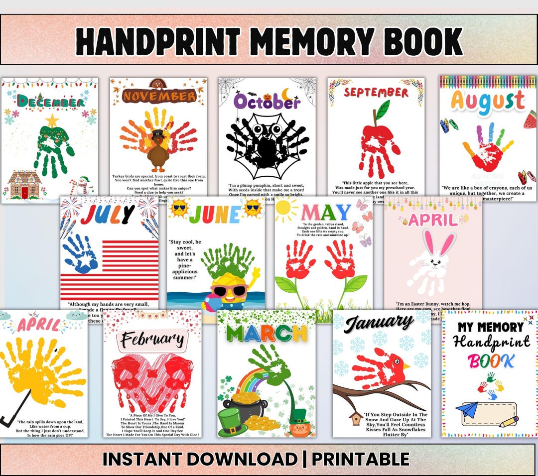 Handprint Keepsake, Handprint Memory Book, Handprint Art, Handprint ...
