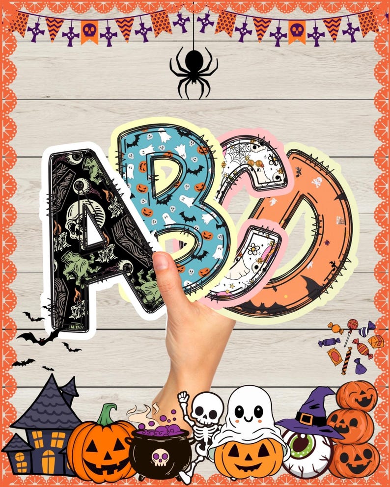 Halloween Bulletin Board Kit Printable, Halloween Decor, Bulletin Board ...