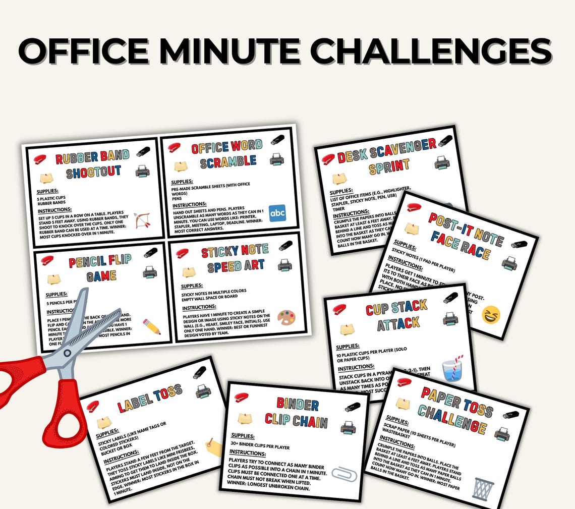 Office Icebreaker Game, Office Minute Games Printable, Office Party ...