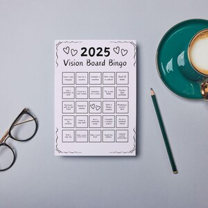 Vision Board Bingo Editable, 2025 Bingo Card Template, New Year ...