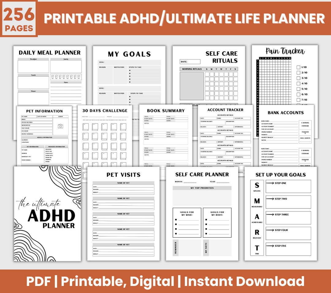Mega ADHD Planner Bundle, Ultimate Life Planner Bundle 2025 ...