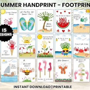 Printable Summer Handprint Craft Bundle, Summer Handprint Art, Summer ...