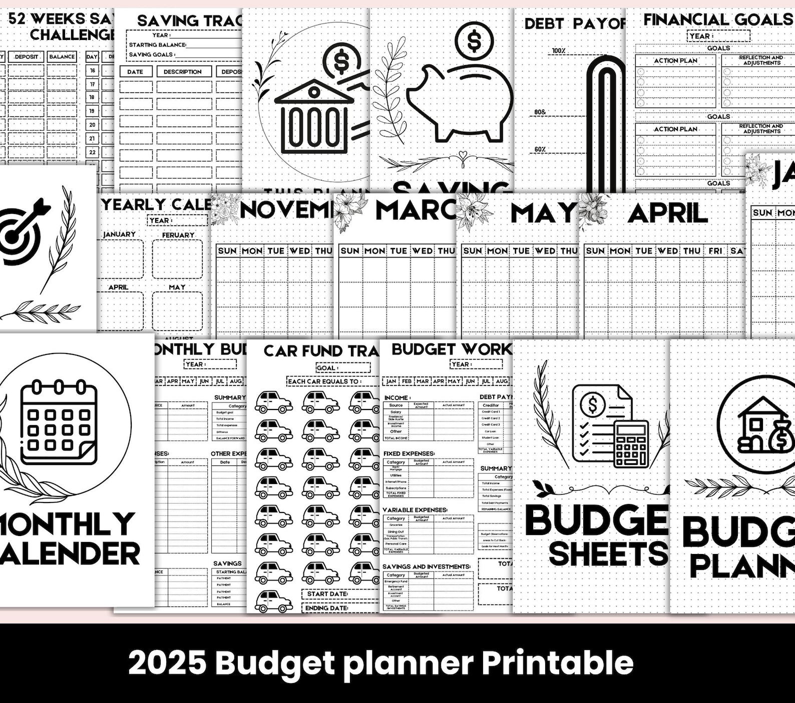 2025 Budget Finance Planner Bundle Printable, Digital Planner 2025 ...