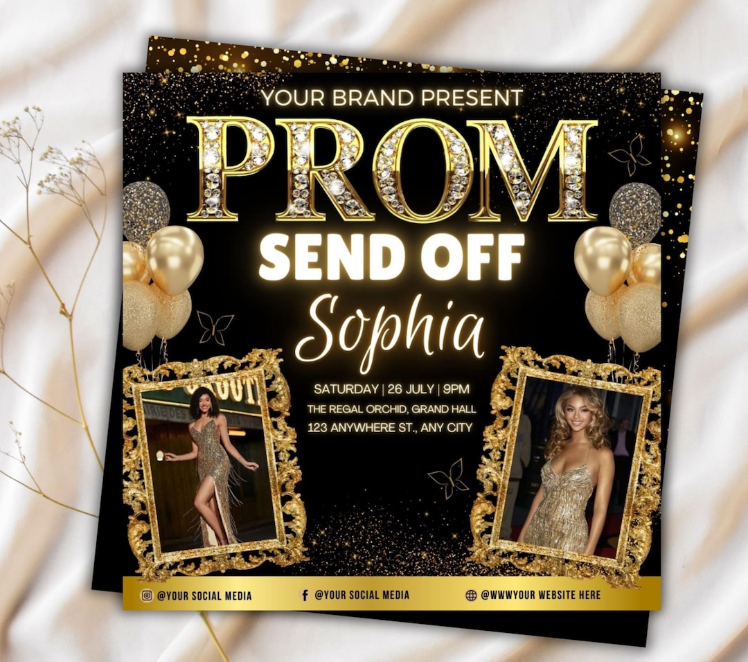 Editable Prom Invitation Template, Prom Send off Flyer, Prom Invitation ...
