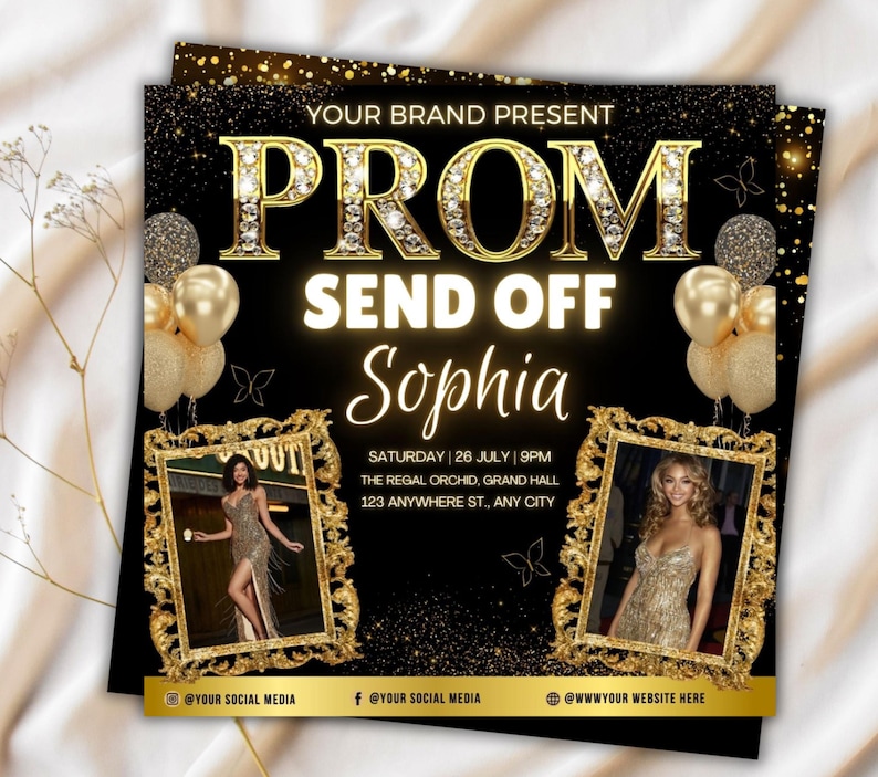 Editable Prom Invitation Template, Prom Send off Flyer, Prom Invitation ...