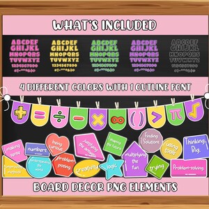 Math Bulletin Board Kit, Back to School Motivational Bulletin Board ...