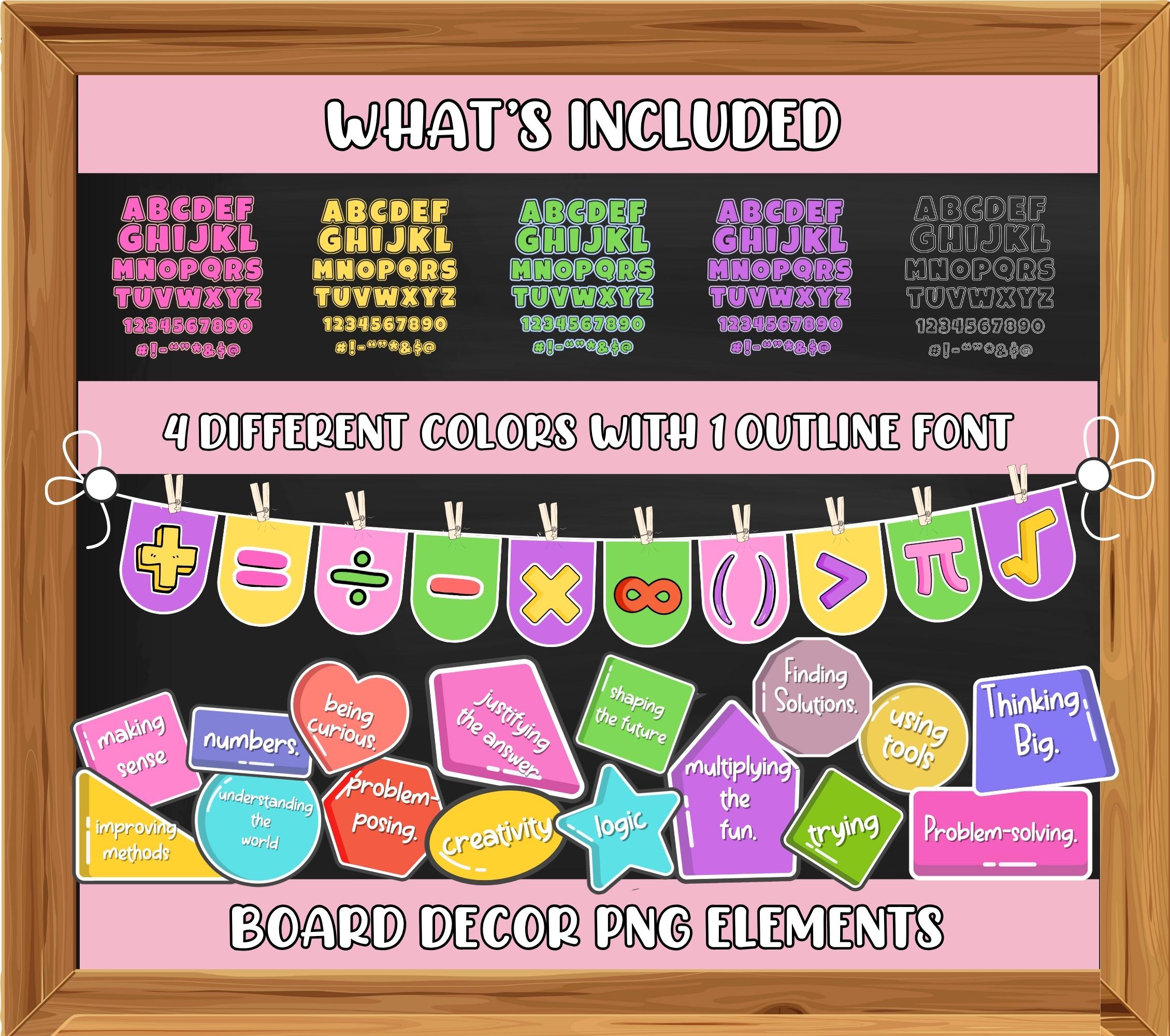 Math Bulletin Board Kit, Back to School Motivational Bulletin Board ...