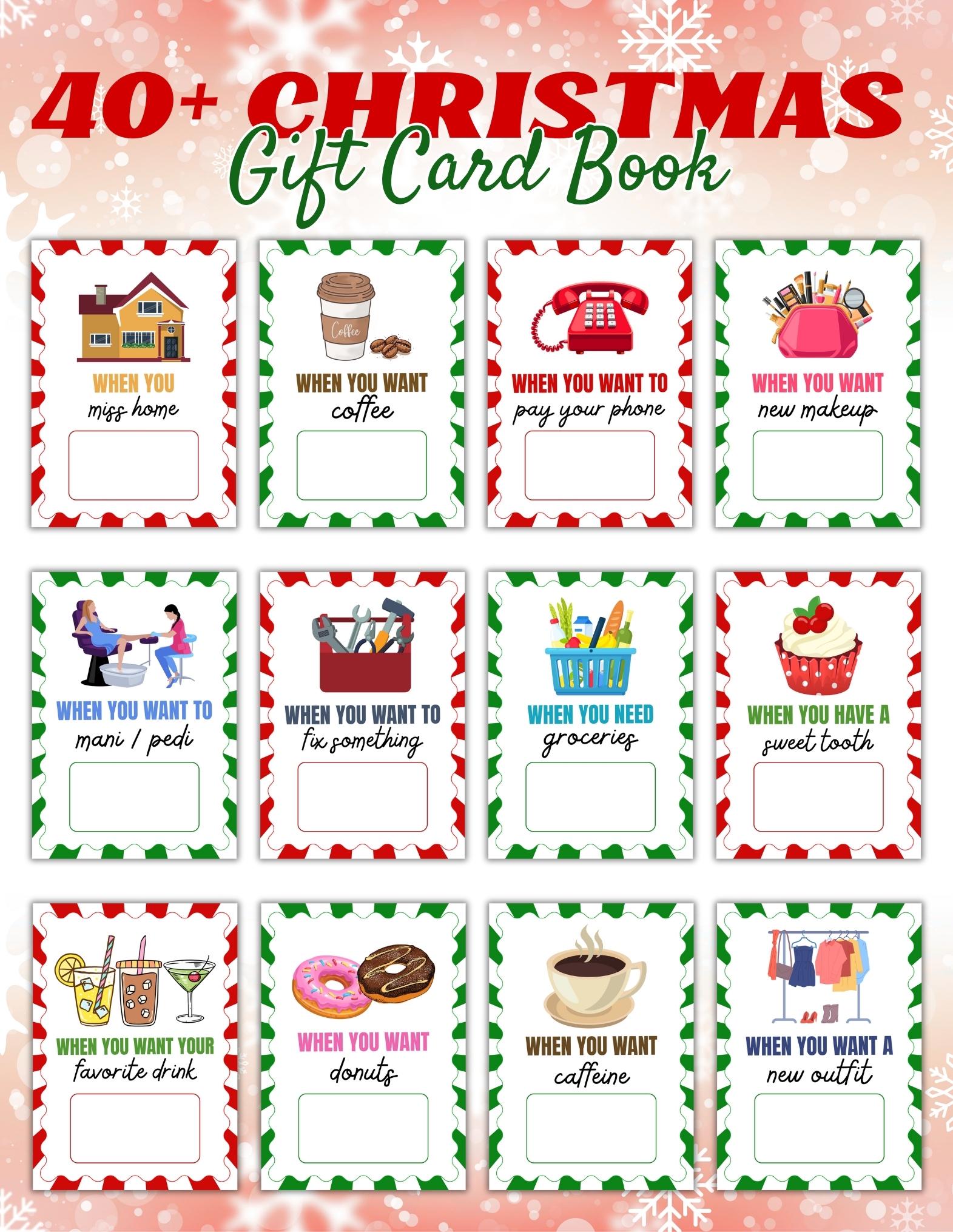 Christmas Gift Card Book Printable, Editable Christmas Gift Card Book ...