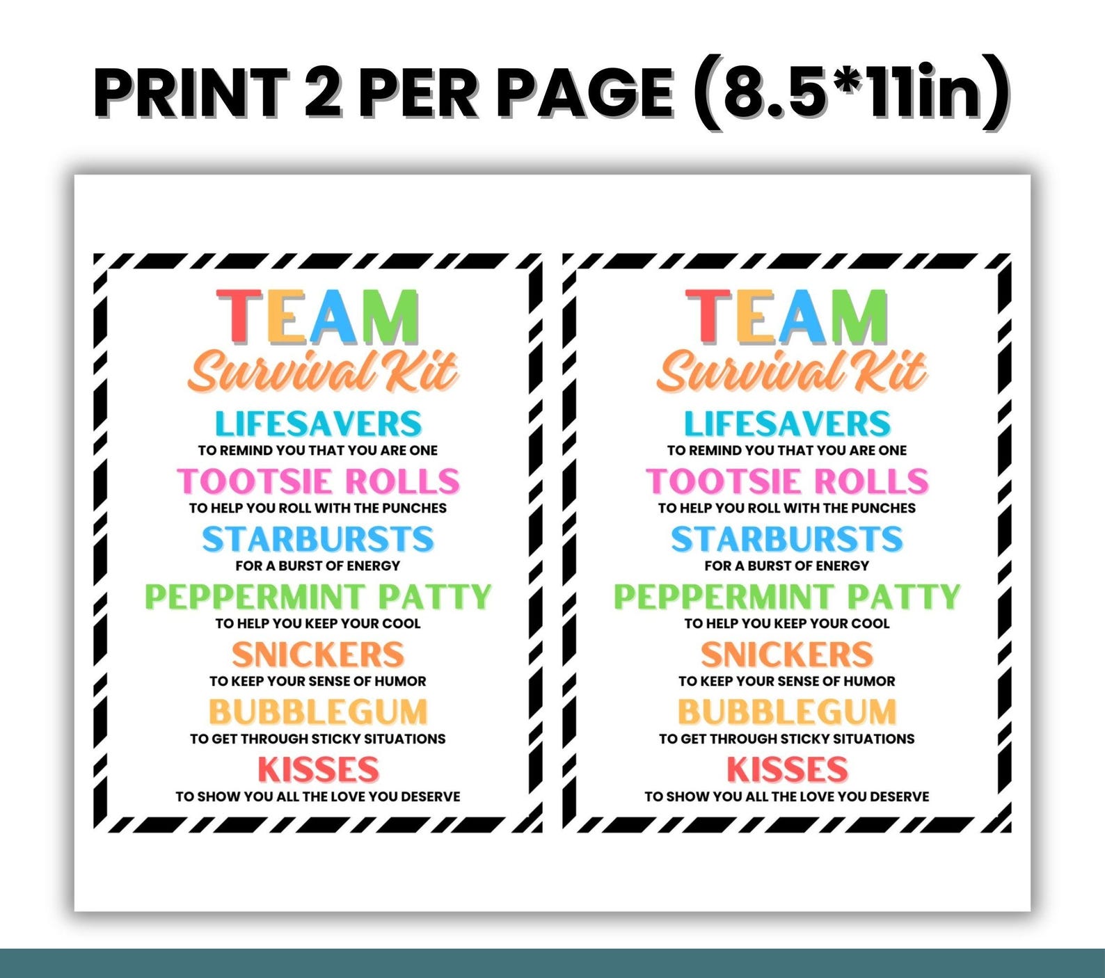 Editable Team Survival Kit Gift Tag Printable, Employee Welcome Gift Survival Kit, Volunteer ...