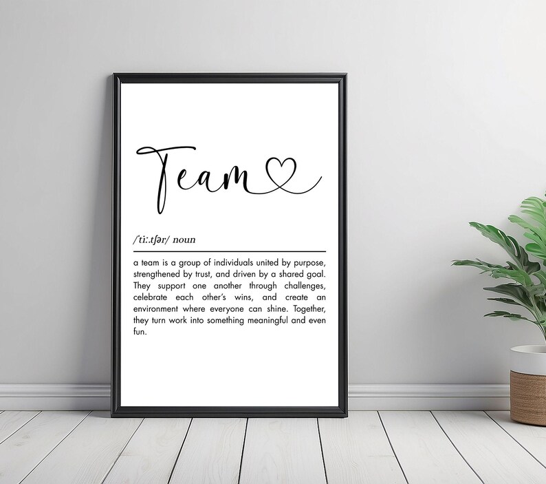 Team Definition Wall Art Printable, Digital Work Bestie, Leaving Gift ...