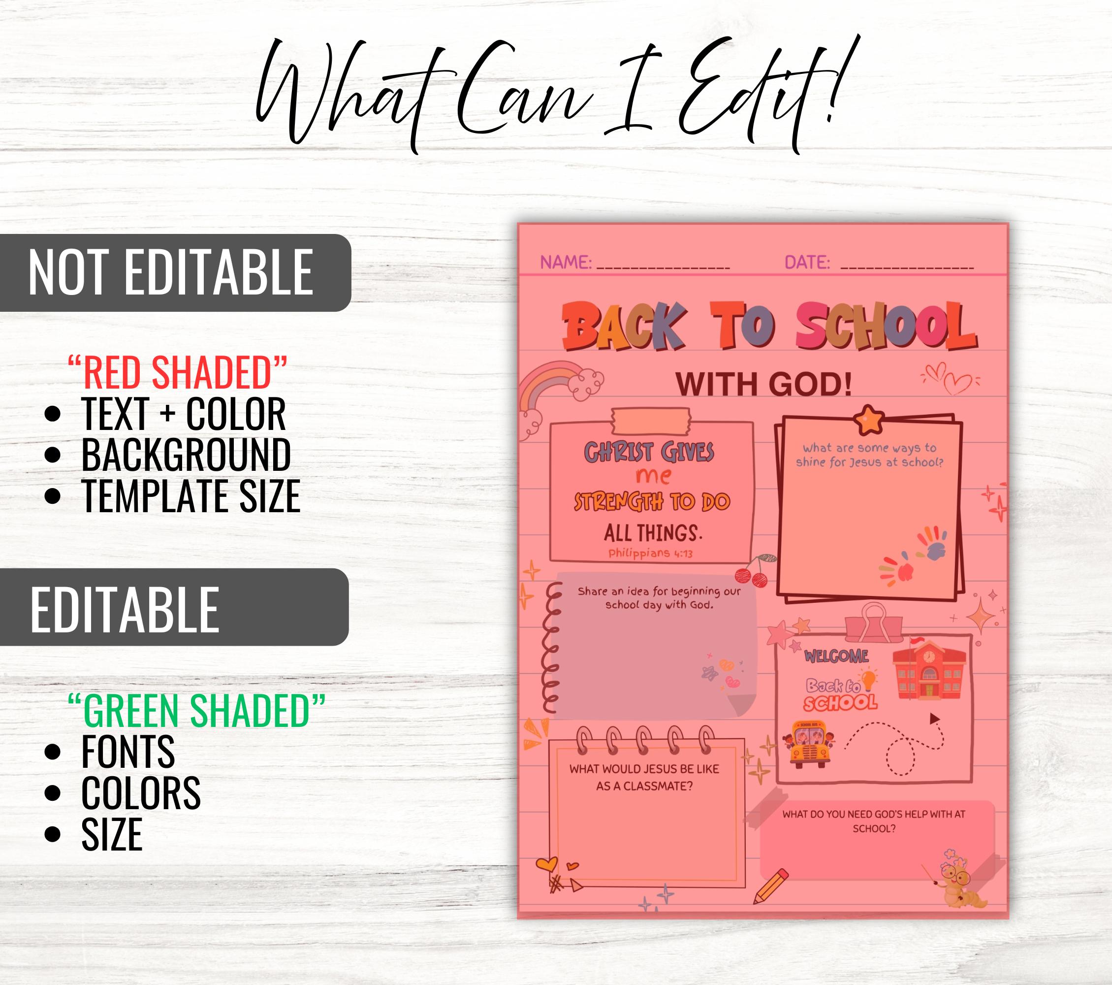 Christian Back to School With God Worksheet Printable, Back to School ...
