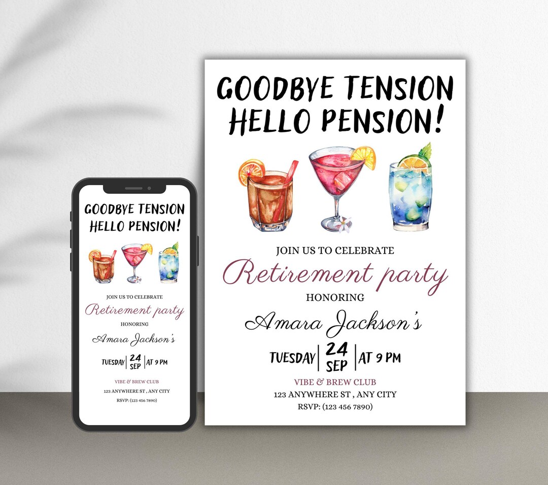 Funny Retirement Party Invitation Template, Retirement Dinner Party ...